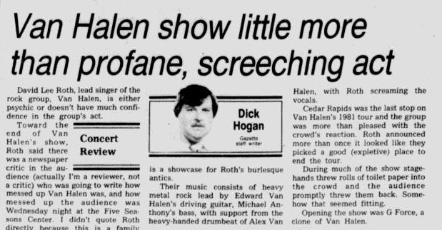 Funny Van Halen Newspaper Articles From This Day in 1981