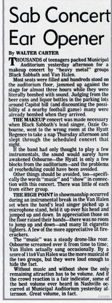 When Ozzy Went Missing on the ’78 Black Sabbath/Van Halen Tour | Van ...